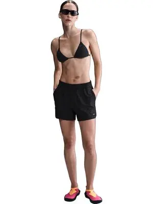 Nike Swim Swoosh Link Terry Cover-up Shorts - Black