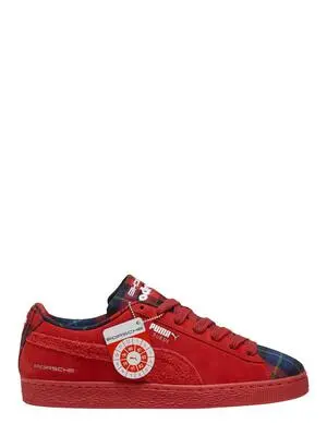 PUMA Porsche Legacy X Suede Classic Tartan Sneakers - Red