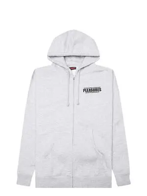 PLEASURES Staff Zip Hoodie 'heather - Grey