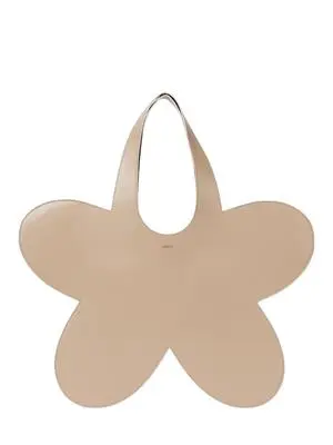 Coperni Flower Leather Tote Bag - Beige
