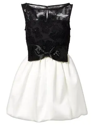 SELF-PORTRAIT Embellished Bow-detail Tulle Cocktail Dress - Black
