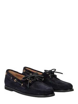 GIANVITO ROSSI Vandée Suede Boat Shoes - Blue