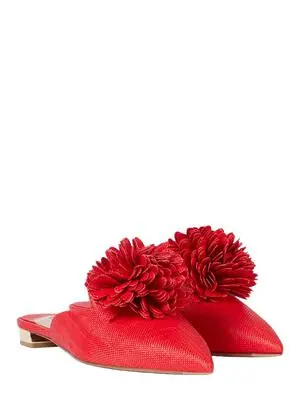 AQUAZZURA Couturier Appliqué Mules - Red