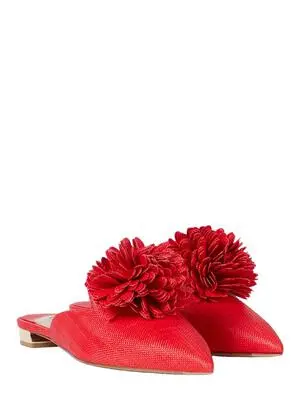AQUAZZURA Couturier Appliqué Mules - Red