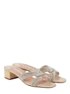 AQUAZZURA Muse 35 Embellished Sandals - Silver