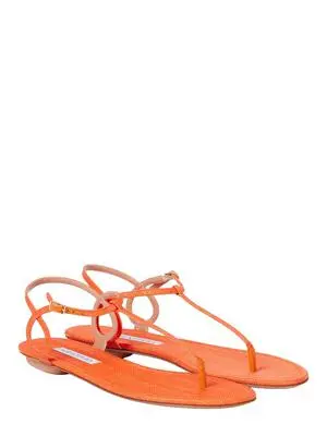 AQUAZZURA Almost Bare Raffia-effect Sandals - Orange