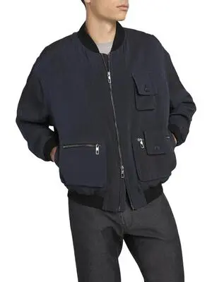 Giorgio Armani Chevron Utility Bomber Jacket - Blue Navy