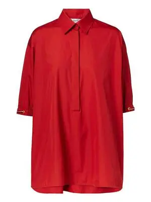 Max Mara Teano Cotton Poplin Shirt Red