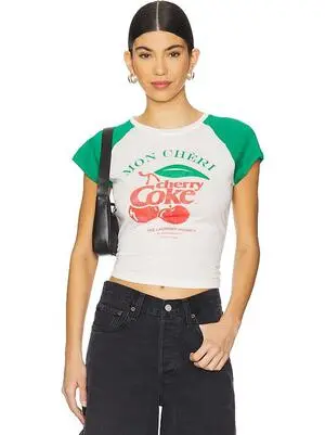 THE LAUNDRY ROOM Mon Cheri Cherry Coke Baby Tee - White & Green