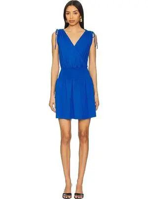BOBI Surplice Smocked Waist Dress - Bluejay
