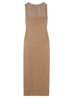 Khaite KHAITE Ruslan Knitted Maxi Dress Tan