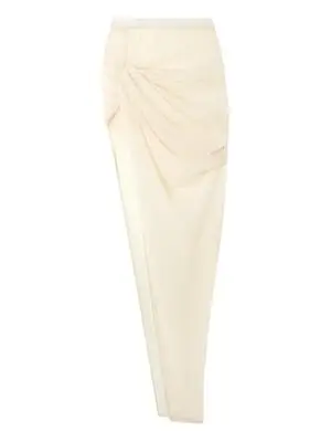 Rick Owens Rick Owens Twist Edfu Asymmetric Draped Maxi Skirt Neutrals