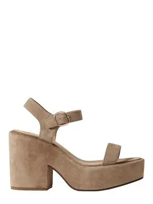 Gabriela Hearst Iman Suede Platform Sandals - Neutrals