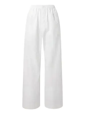 Carven Cotton-poplin Wide-leg Pants - White