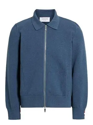 Thom Browne Jacquard-knit Cotton Jacket - Blue