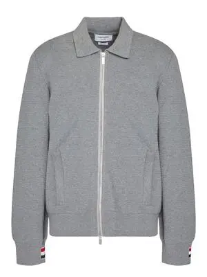 Thom Browne Jacquard-knit Cotton Jacket - Gray