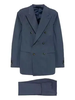 Caruso Double-breasted Suit - Blue