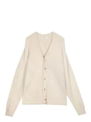 Wood Wood Wood Wood V-Neck Knit Cardigan Neutrals