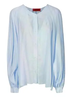 THELATEST Collarless Shirt - Blue