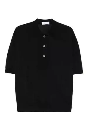 LARDINI Knitted Polo Shirt - Black