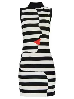 Balmain Striped Mini Dress - White