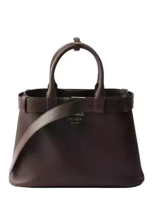 Prada Buckle Bucket Bag - Brown