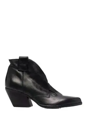 Elena Iachi Western Leather Boots - Black