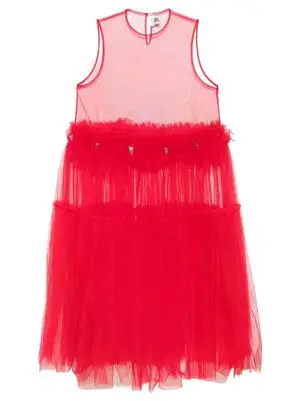 Noir Kei Ninomiya Tulle Midi Dress - Red