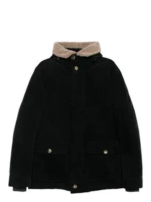Brunello Cucinelli Corduroy Single Breasted Coat - Black