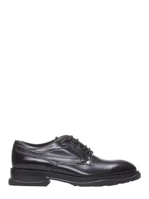 Alexander McQueen Leather Derby Loafers - Black