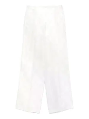 Fendi Floral-jacquard Trousers - White