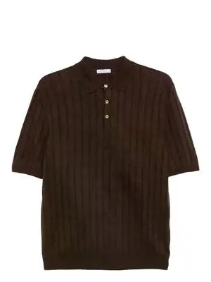 Boglioli Knitted Polo Shirt - Brown