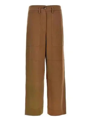 Alberto Biani Straight Trousers - Brown
