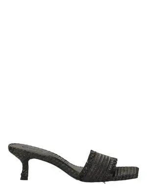 Cult Gaia Ada Frayed Sandals - Black