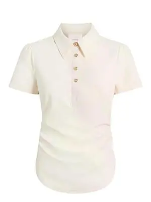 Cinq À Sept Milos Polo Top - White