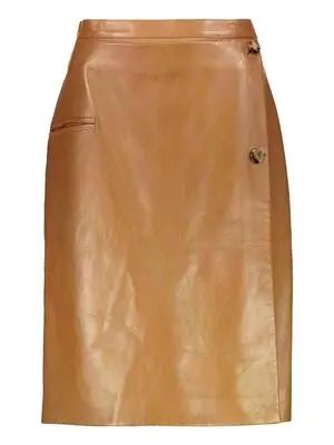Burberry Leather Skirt - Brown