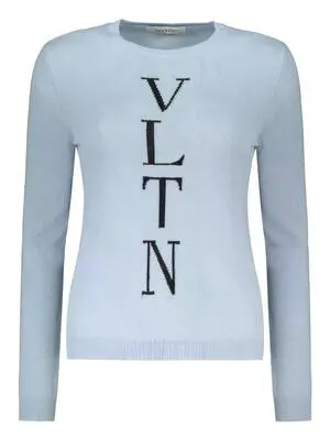 Valentino Garavani Intarsia-knit Logo Jumper - Blue