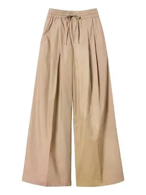 TWINSET Cotton Palazzo Trousers - Neutrals