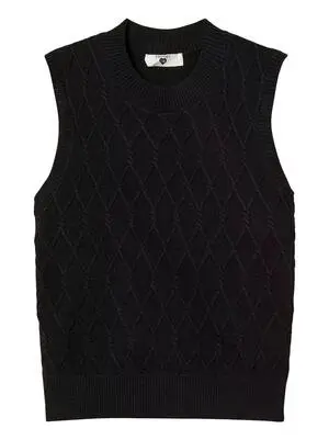TWINSET Lozenge-pattern Tank Top - Black