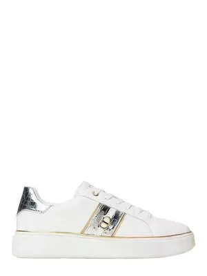 TWINSET Oval T Leather Sneakers - White