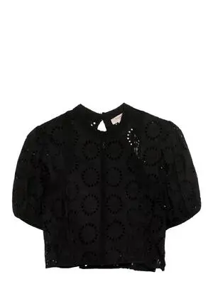 TWINSET Broderie Anglaise Blouse - Black