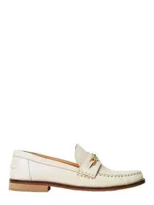 TWINSET Oval T Leather Loafers - White
