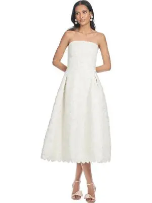 Sachin & Babi Shay Strapless Tea-length Dress - Ivory