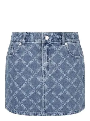 Michael Kors Michael Kors Printed Denim Skirt Multi
