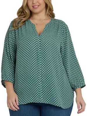 NYDJ Pintuck Blouse - Adeline Dots