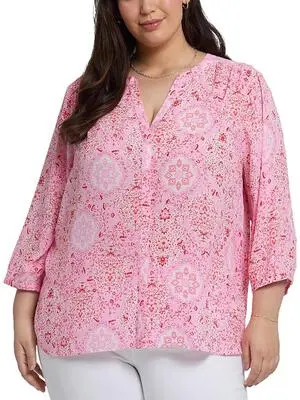 NYDJ Pintuck Blouse Isla Magic