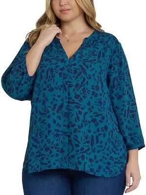 NYDJ Pintuck Blouse - Jardin Atl