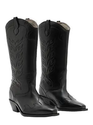 ALLSAINTS Dolly Snip Toe Western Style Boots - Black