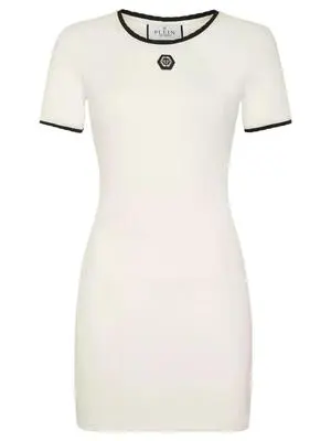Philipp Plein Stretch-cotton Dress - White