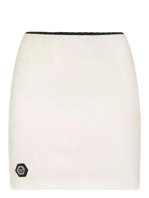 Philipp Plein Ribbed Mini Skirt - White